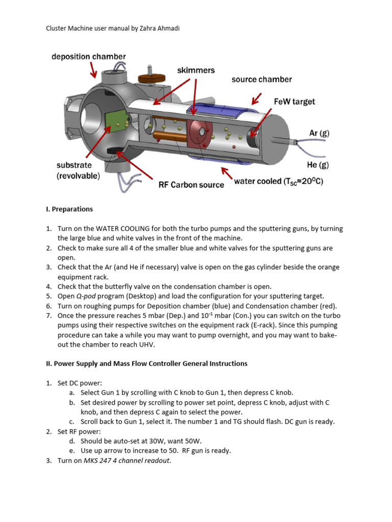 Cluster Machine User Manual Guide | PDF | Pump | Sputtering