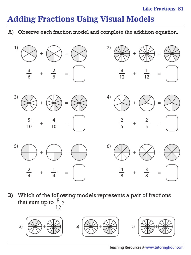 Like-Fractions-Models Adding Fraction | PDF