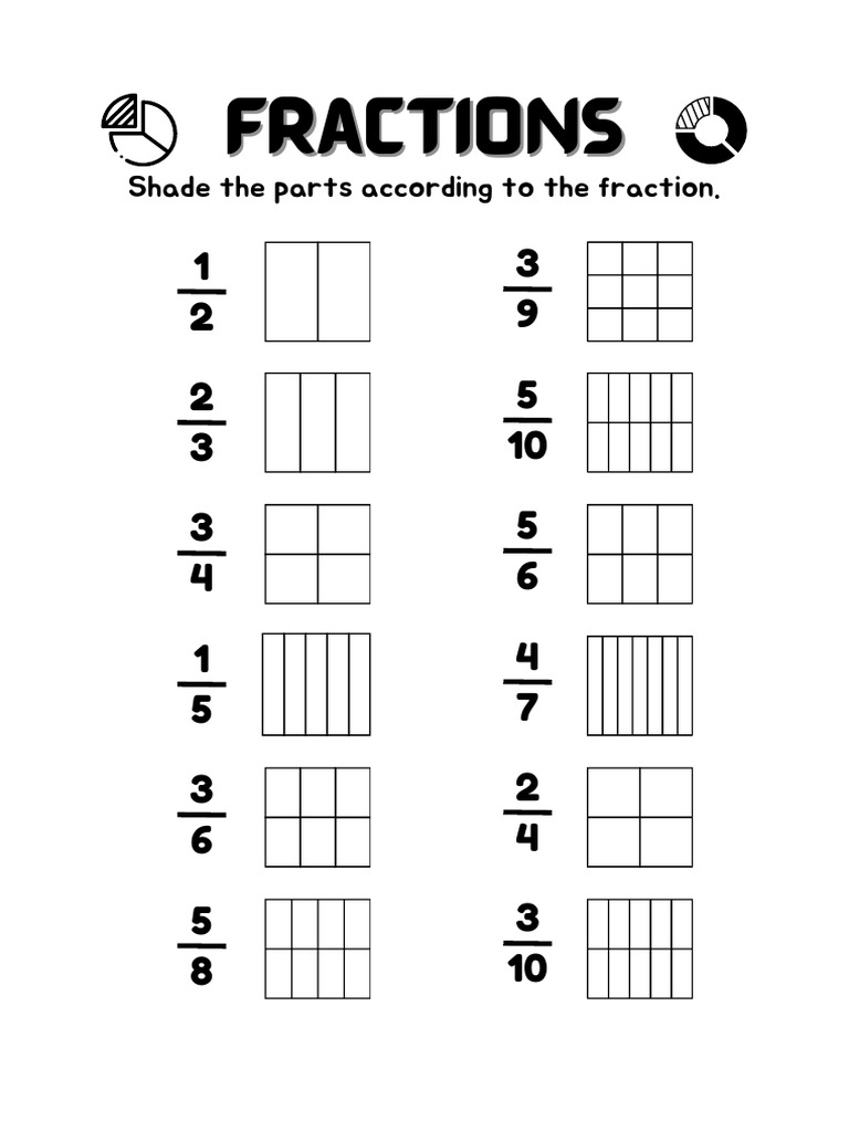 Fraction Drills Printable Math Worksheet | PDF