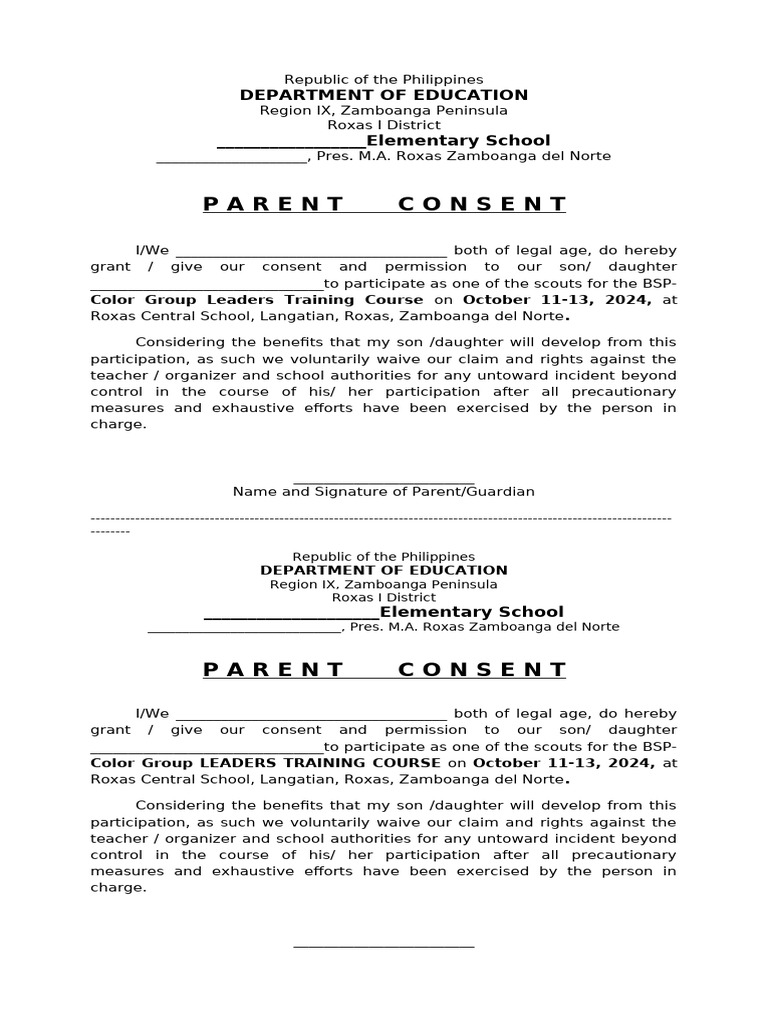 BSP CGLTC PLTC CLTC Consent 2024 | PDF | Public Administration | Southeast Asia