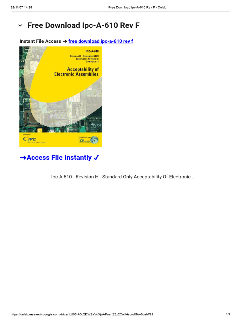 Free Download Ipc-A-610 Rev F - Colab | PDF
