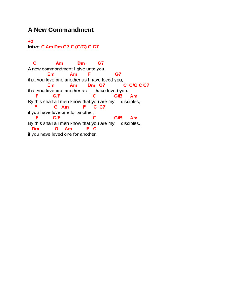 A New Commandment Chords | PDF
