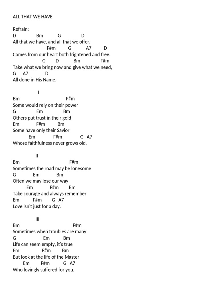 ALL THAT WE HAVE | PDF