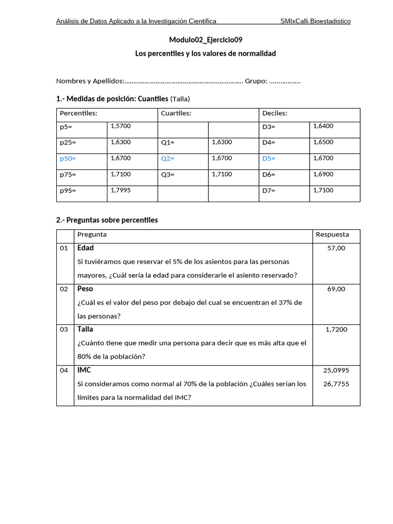 Modulo02 - Ejercicio09 Erik Zuriel V. G. | PDF | Cuantil | Análisis estadístico