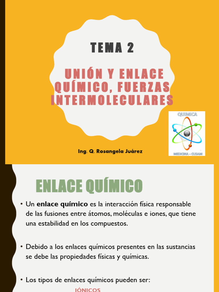 Tema 2, Uniones y Enlace Quimico | PDF | Enlace químico | Enlace covalente