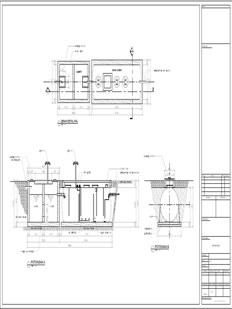 Denah dan Detail IPAL Komunal | PDF
