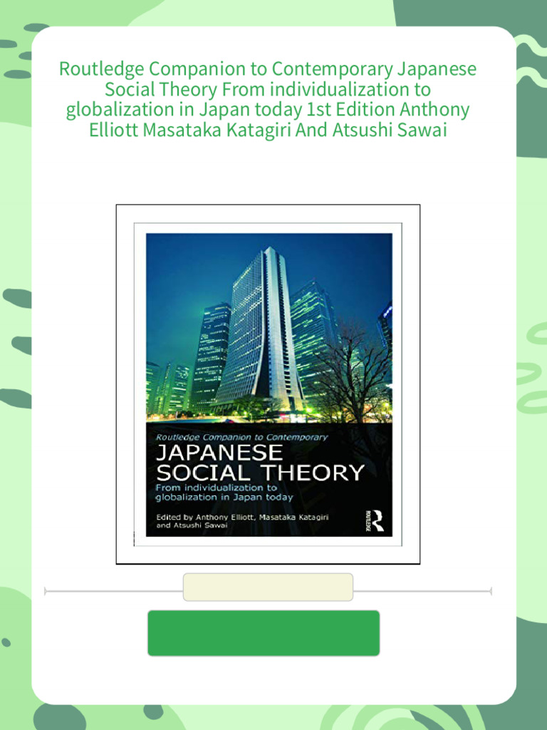 Routledge Companion to Contemporary Japanese Social Theory From ...