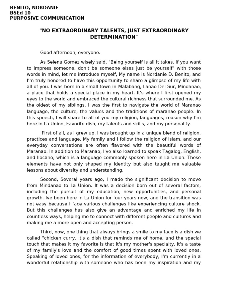 Nordanie's Journey of Identity and Growth | PDF | Human Communication ...
