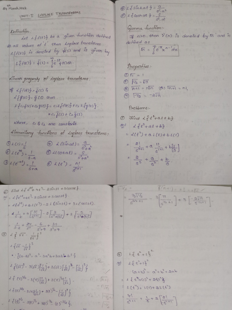 Laplace Transform Unit 1 | PDF