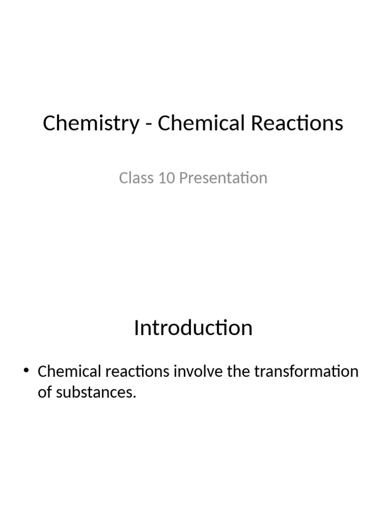 Chemistry_Chemical_Reactions_Presentation | PDF