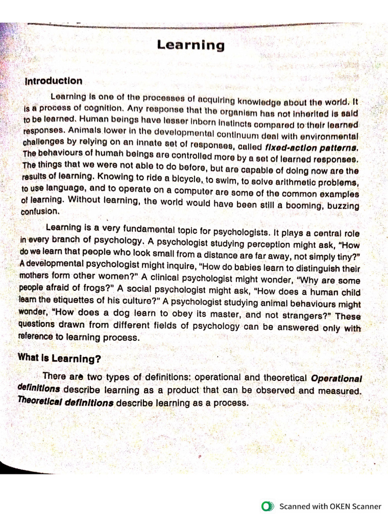 Unit - 4 Learning | PDF