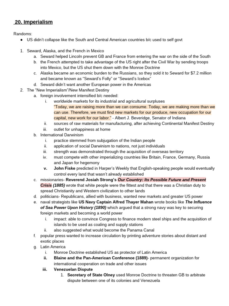 US Imperialism and the Spanish-American War | PDF | Cuba | League Of ...