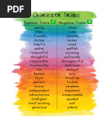 Character Traits Word Wall Guide | PDF