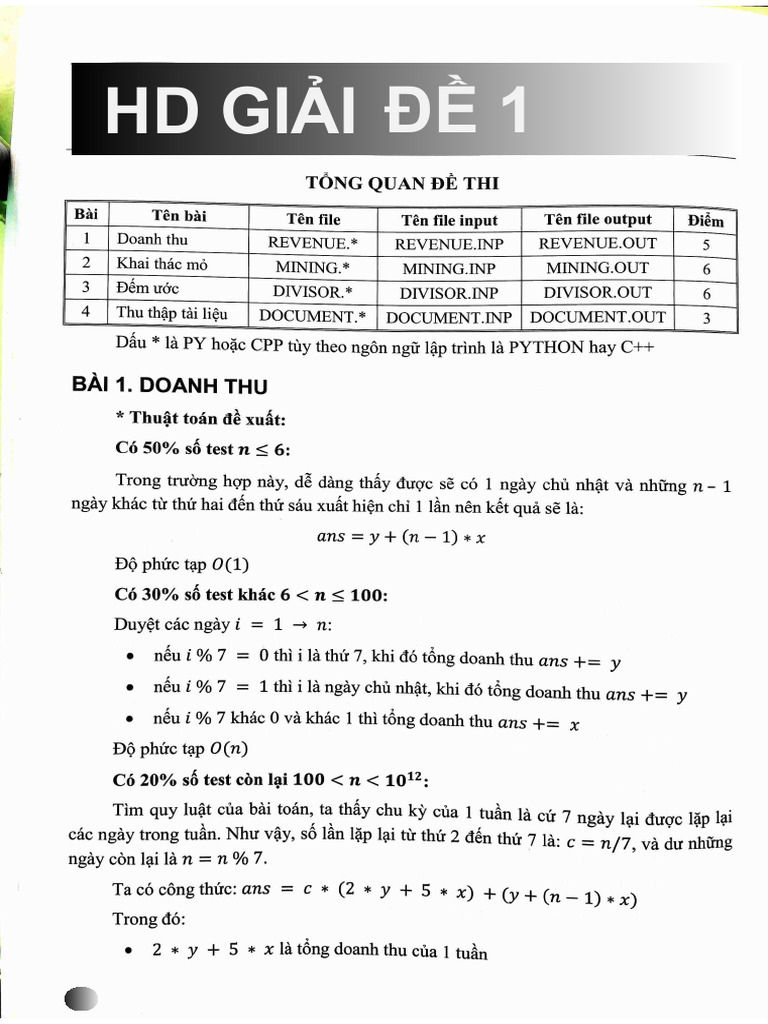 HD giải đề 15 (HSG Tin học 11) | PDF