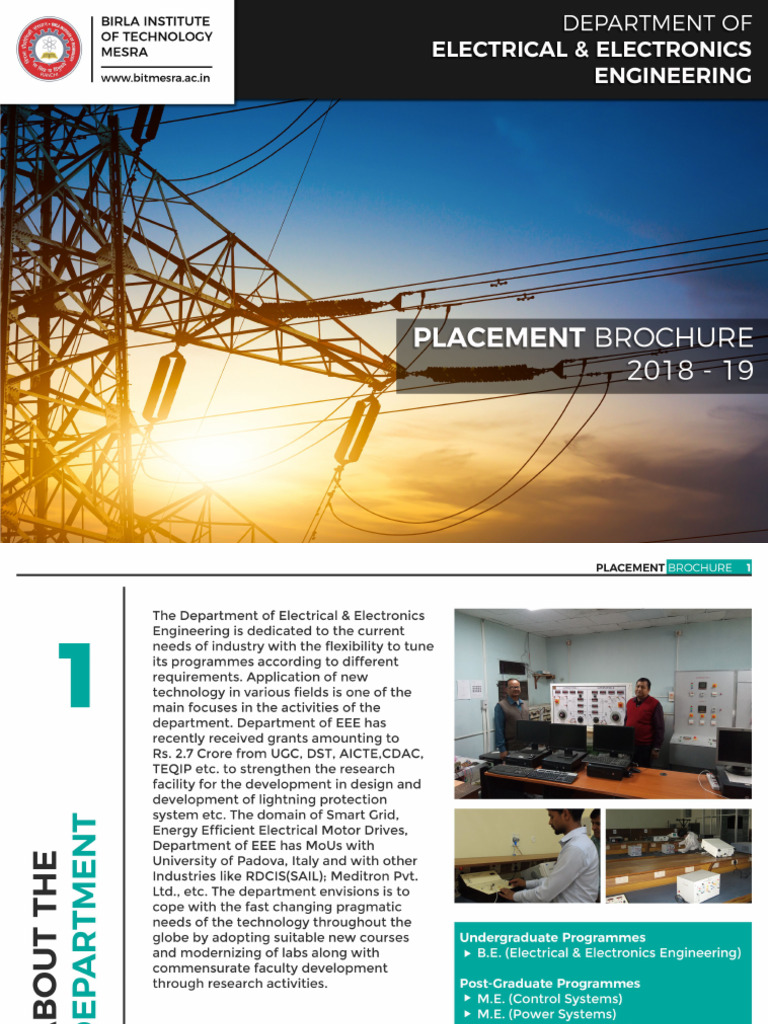 Electrical - Electronics Enginnering Brochue 2018-19 | PDF