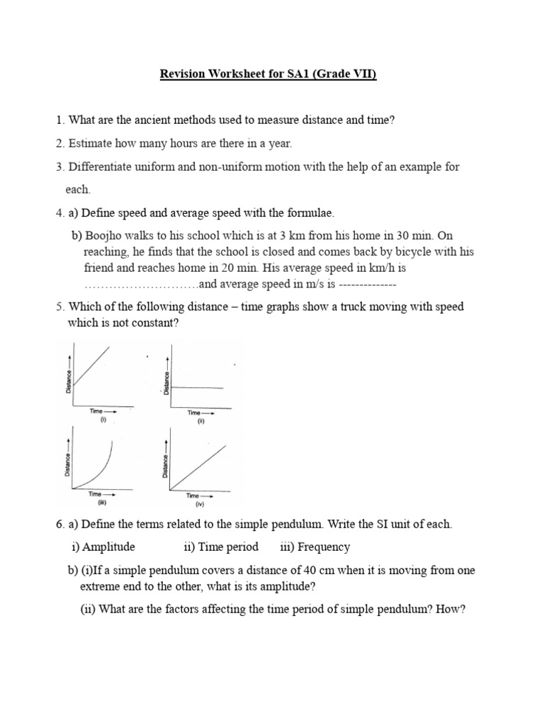 Grade 7 Revision Physics Worksheet SA1 - 2024 | PDF | Mirror | Optics