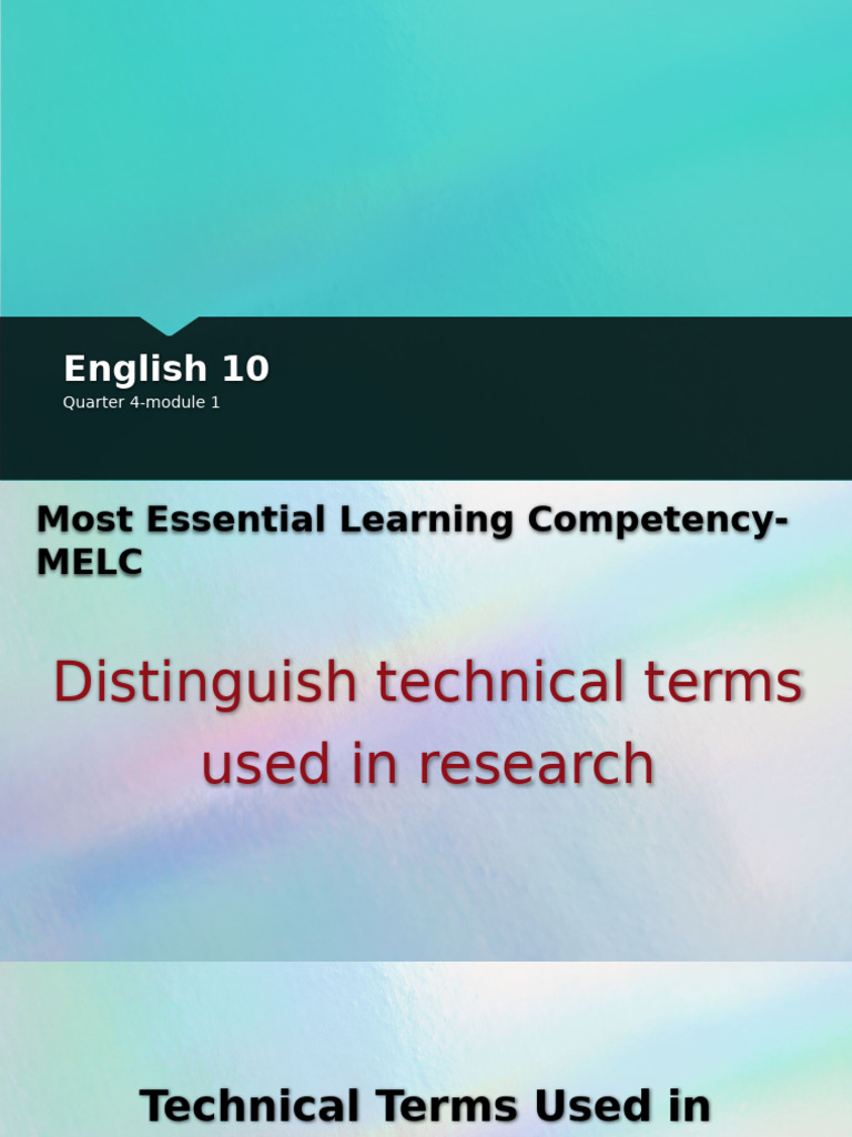 English 10 Q4 M1 COT | PDF | Sampling (Statistics) | Methodology