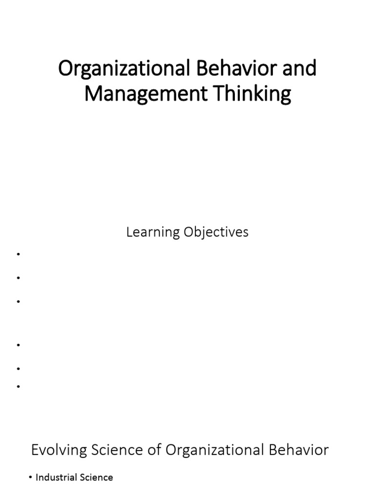 Organizational Behavior and Management Thinking | PDF | Organizational ...