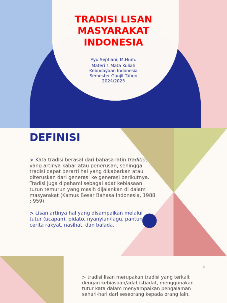Tradisi Lisan dalam Kebudayaan Indonesia | PDF