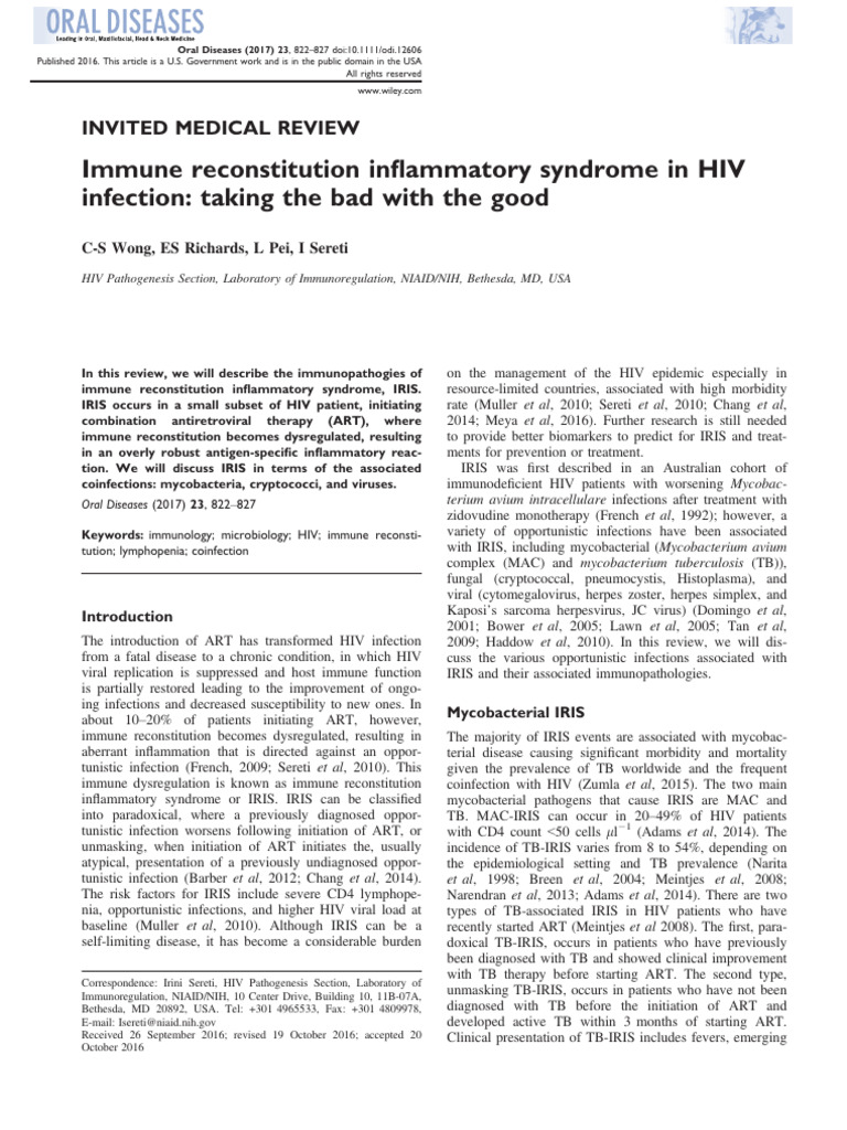 Understanding IRIS in HIV Patients | PDF | Hiv | Mycobacterium