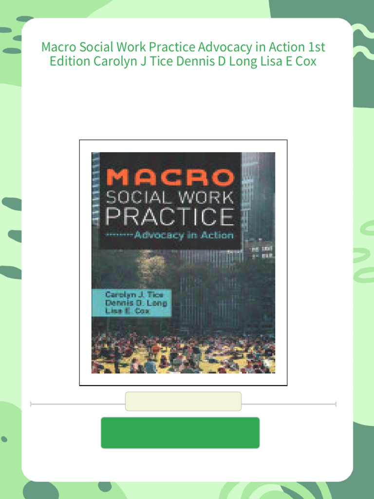 Macro Social Work Practice Advocacy in Action 1st Edition Carolyn J ...