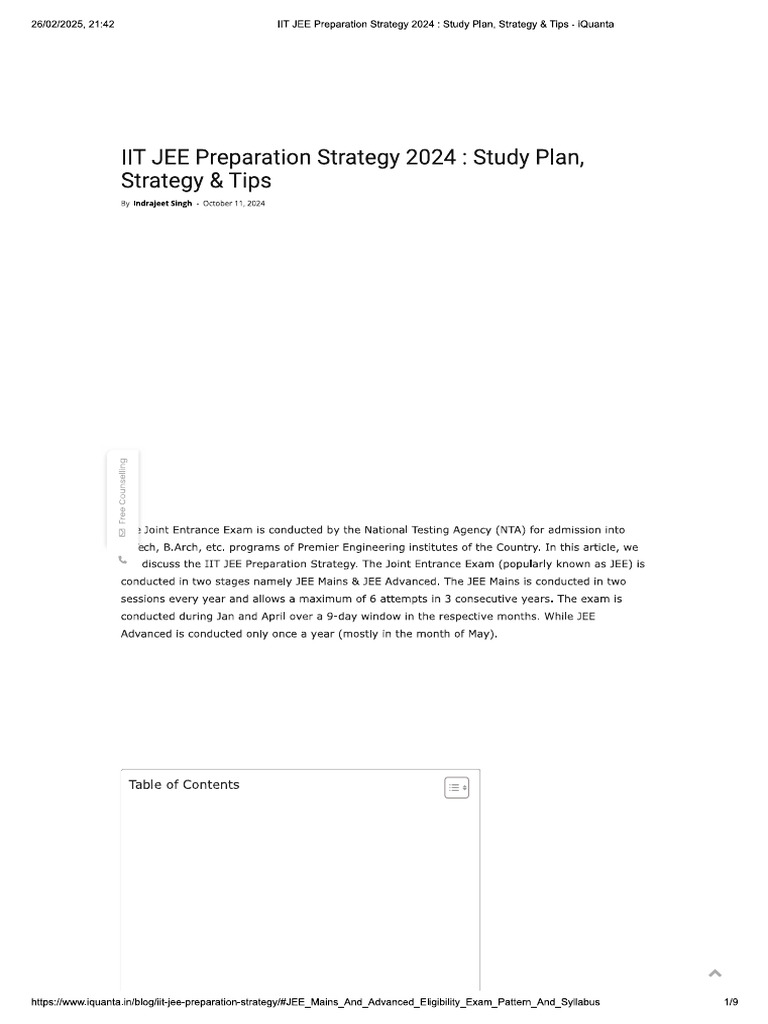 Jee Syllabus | PDF