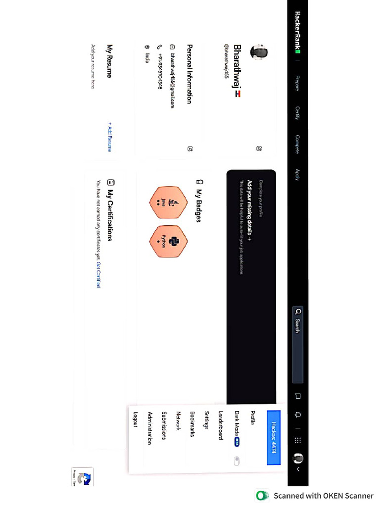 927623BAD014 - BHARATHWAJ S | PDF