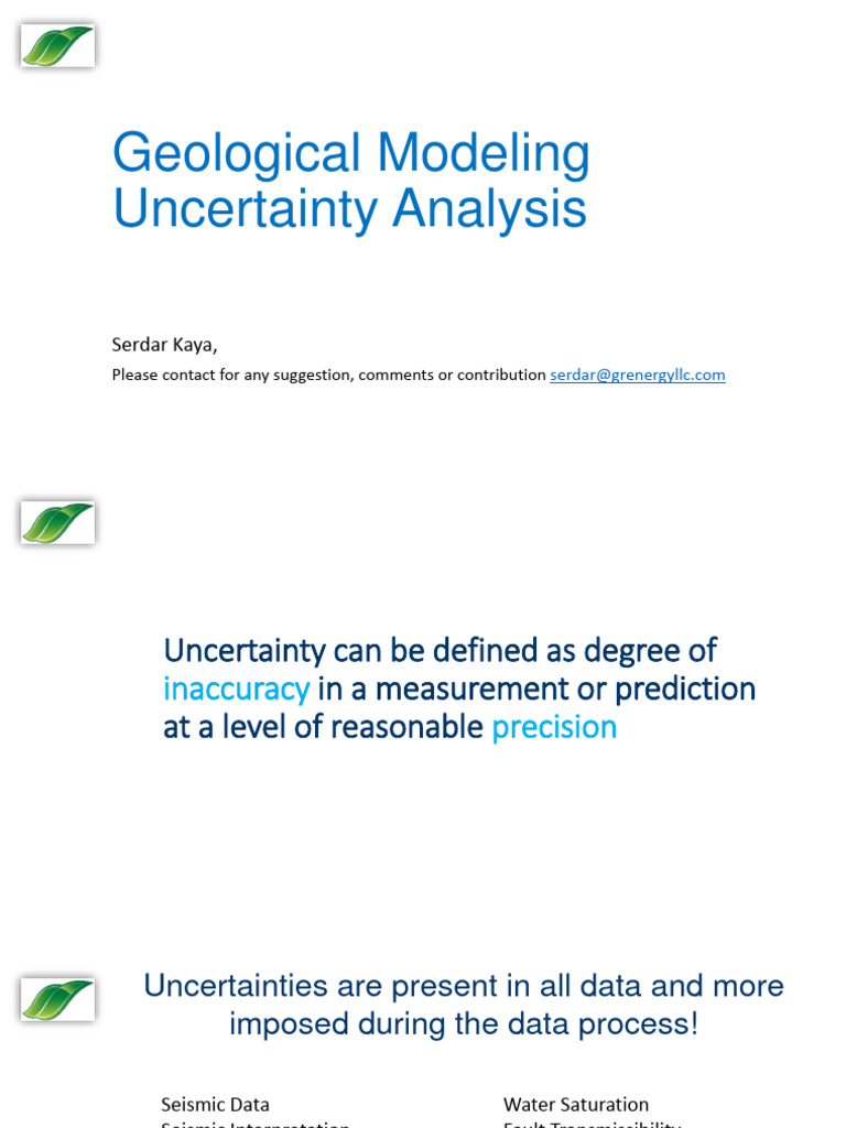 Uncertainty Analysis in Geological Modeling-Libre | PDF | Uncertainty | Statistics