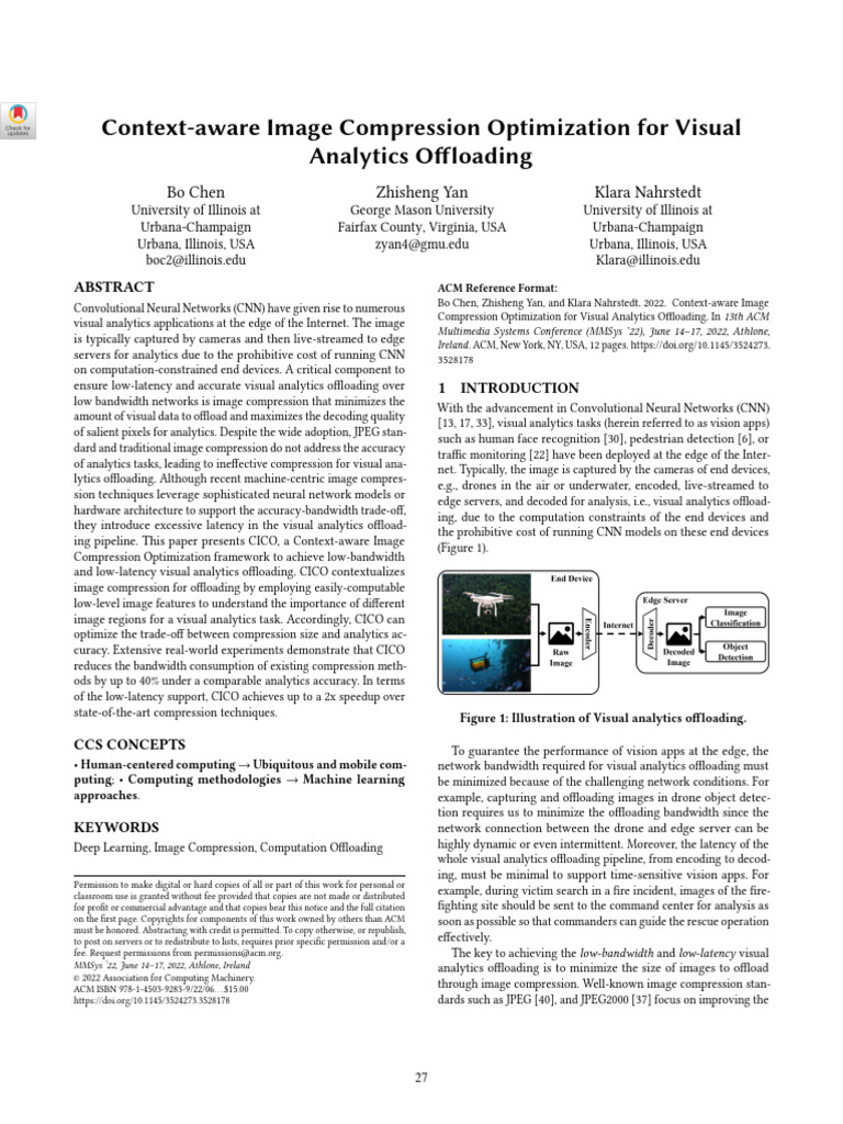 Context-Aware Image Compression Optimization For | PDF | Data Compression | Algorithms