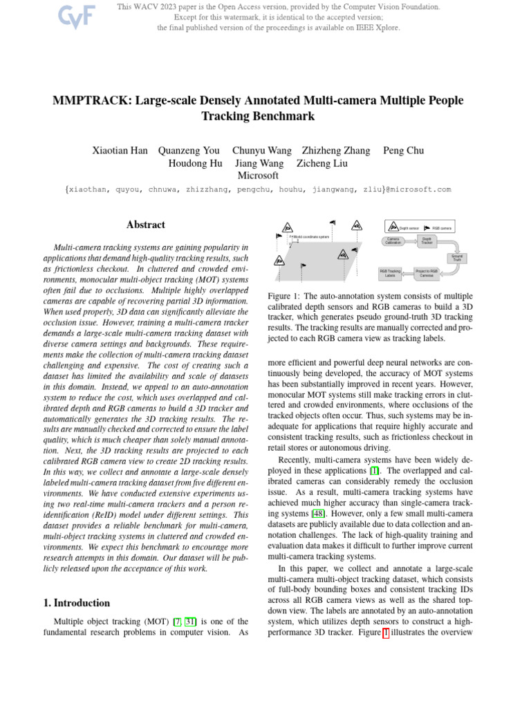 MMPTRACK Large-Scale Densely Annotated Multi-Came | PDF | Rgb Color Model | Camera