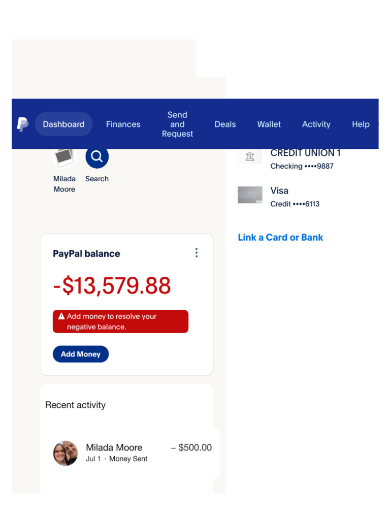 PayPal Negative Balance Alert | PDF