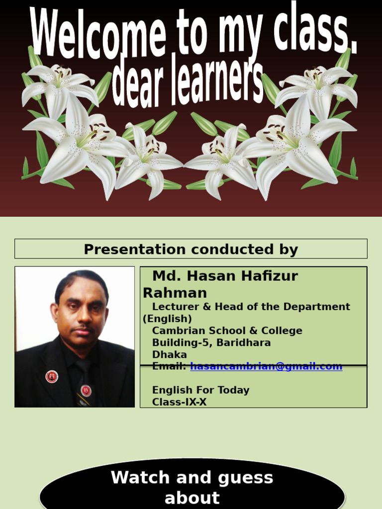 MC - IX - Eng-1, Unit-1, Lesson-2 (Knowledge, Skills and Attitude) - Md. Hasan Hafizur Rahman | PDF