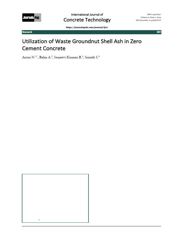 9 17 Utilization of Waste Groundnut Shell Ash | PDF | Concrete | Cement