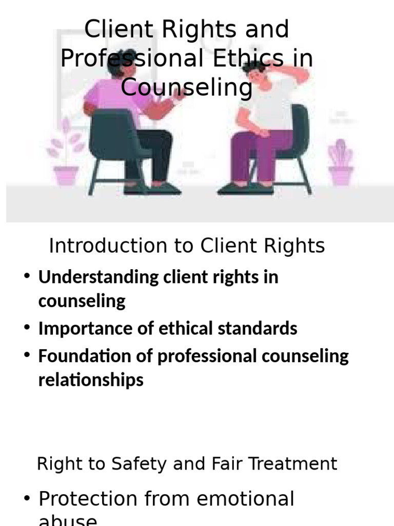 Client Rights and Professional Ethics in Counseling | PDF ...