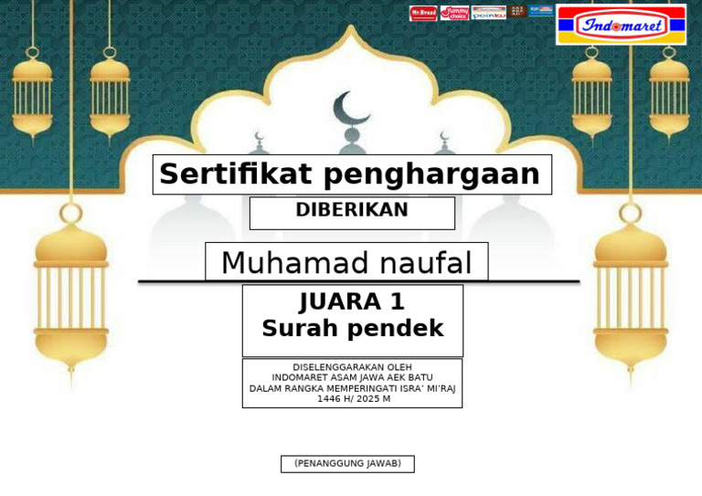 Surah Pendek 1 Muhamad Naufal | PDF