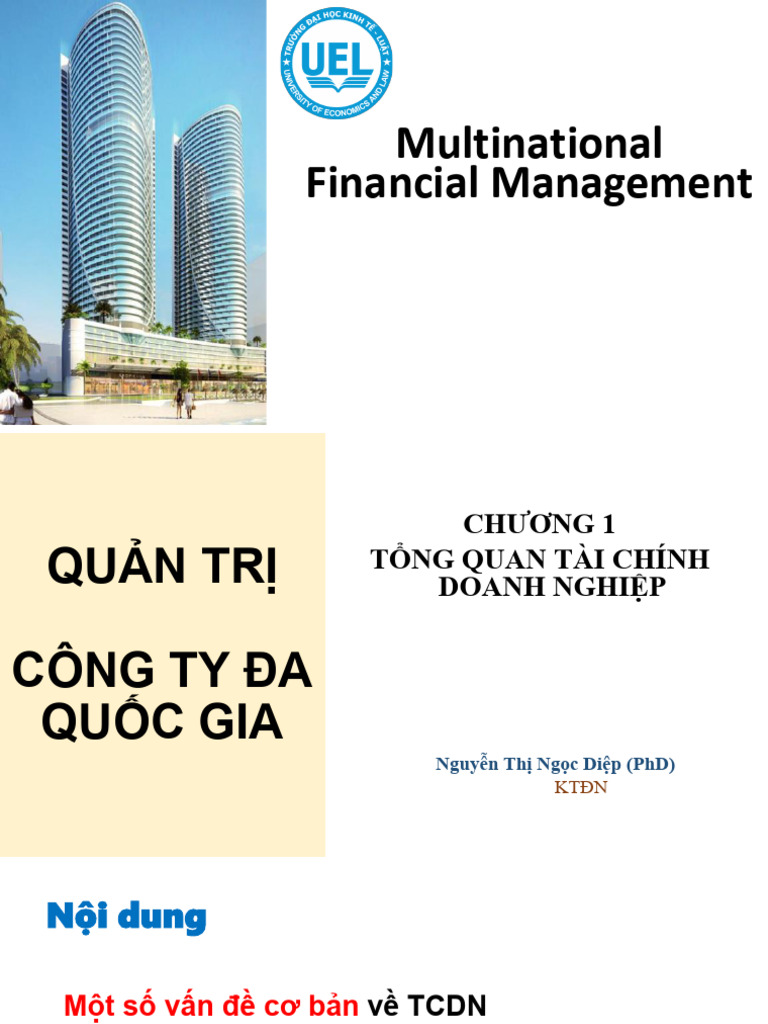 QTTC MNC - Chap 1 - Tong Quan Ve Tai Chinh Doanh Nghiep - Diep | PDF