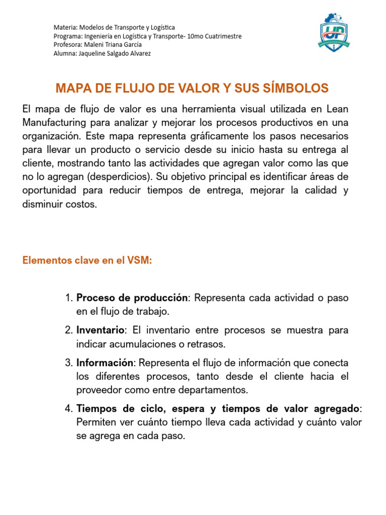 Mapa de Flujo de Valor y Sus Símbolos | PDF | Logística | Lean ...