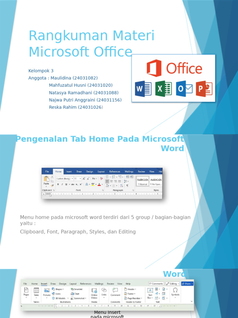 Rangkuman Materi Microsoft Office Kelompok 3 | PDF