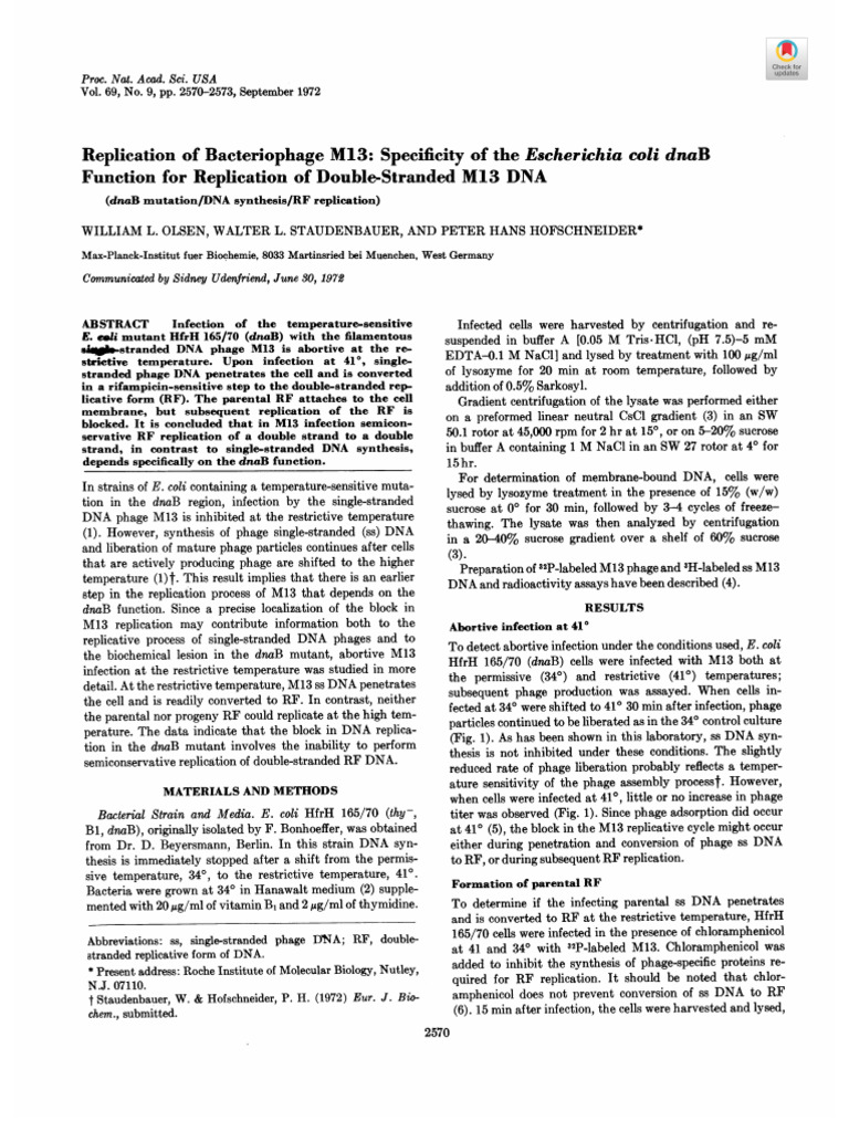 olsen-et-al-1972-replication-of-bacteriophage-m13-specificity-of-the-escherichia-coli-dnab ...