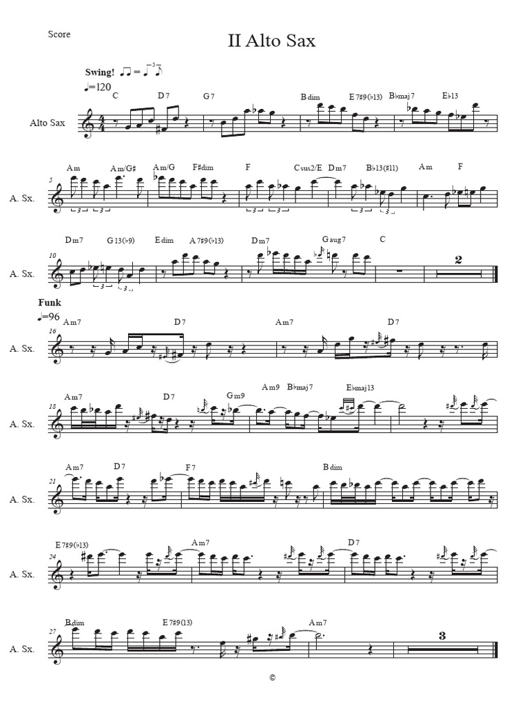 II Alto Sax - Score | PDF