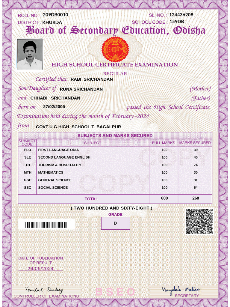 159DB 124436208 209DB0010: Khurda | PDF