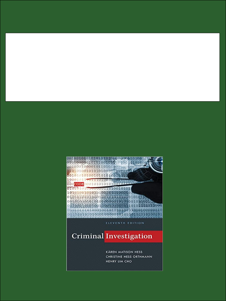 Solution Manual For Criminal Investigation 11th Edition by Hess ...