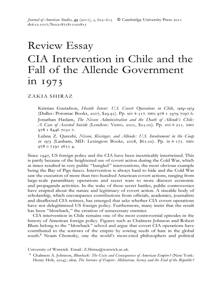 CIA Covert Actions in Chile, 1973 | PDF