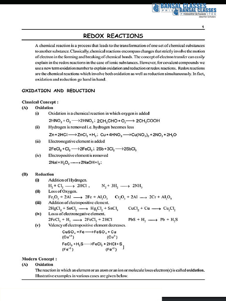 Chapter11 - Redox Reaction-Jeemain - Guru-1-20 | PDF