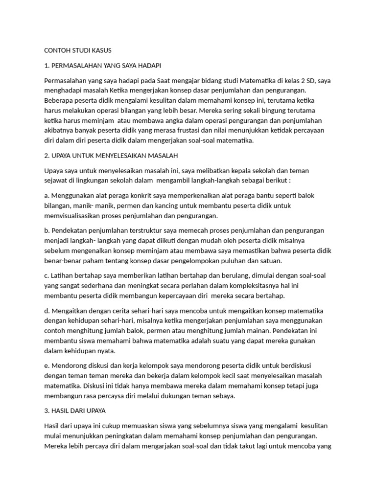 Contoh Studi Kasus Kasmawati | PDF