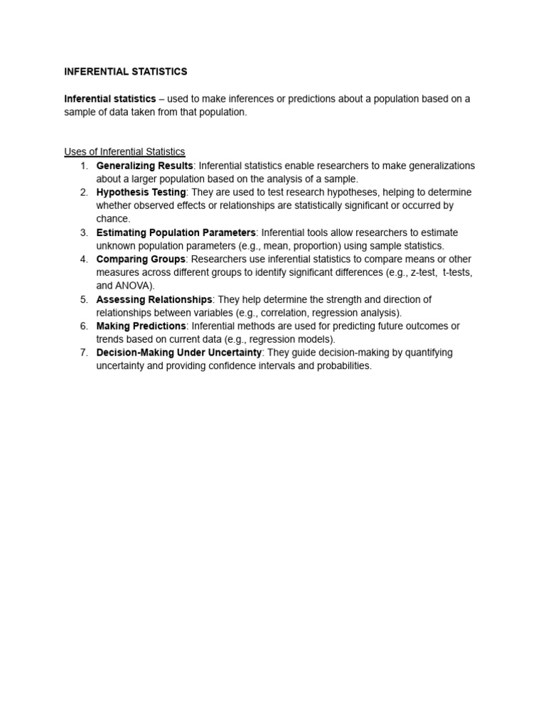 Inferential Statistics | PDF