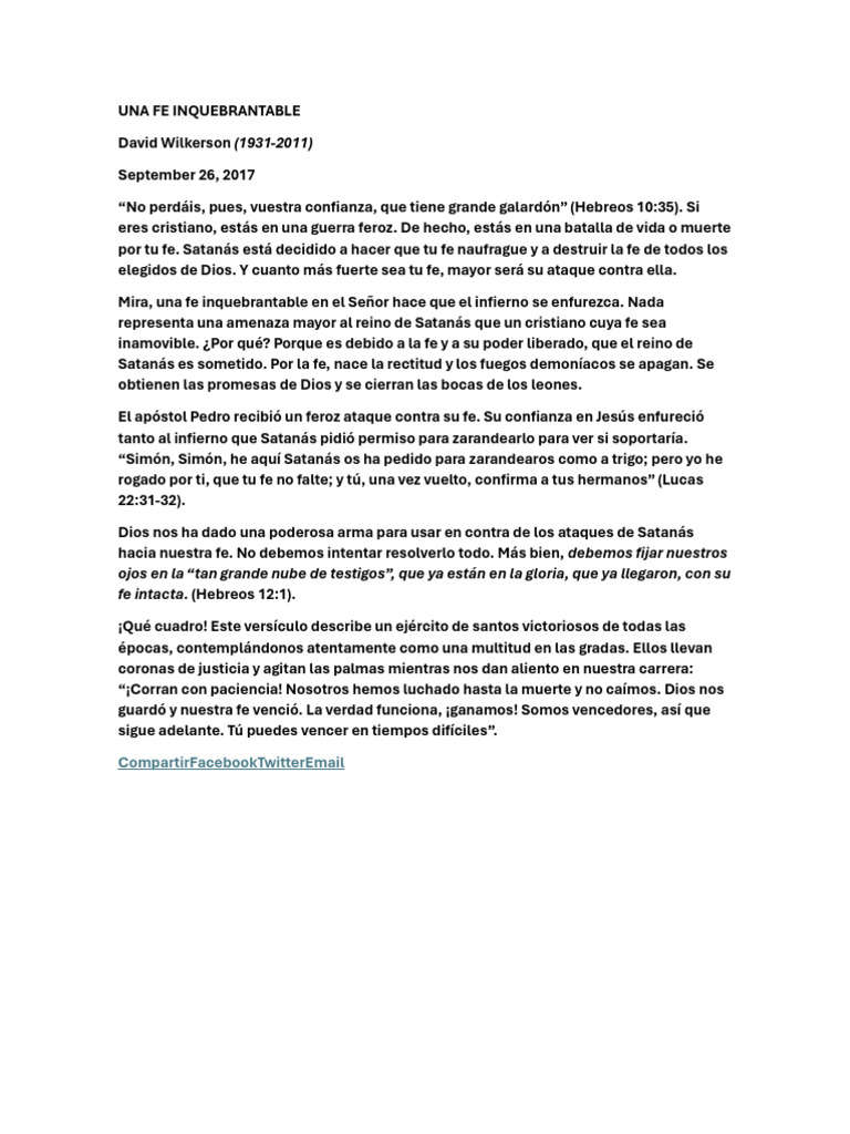 Fortalece tu fe inquebrantable | PDF