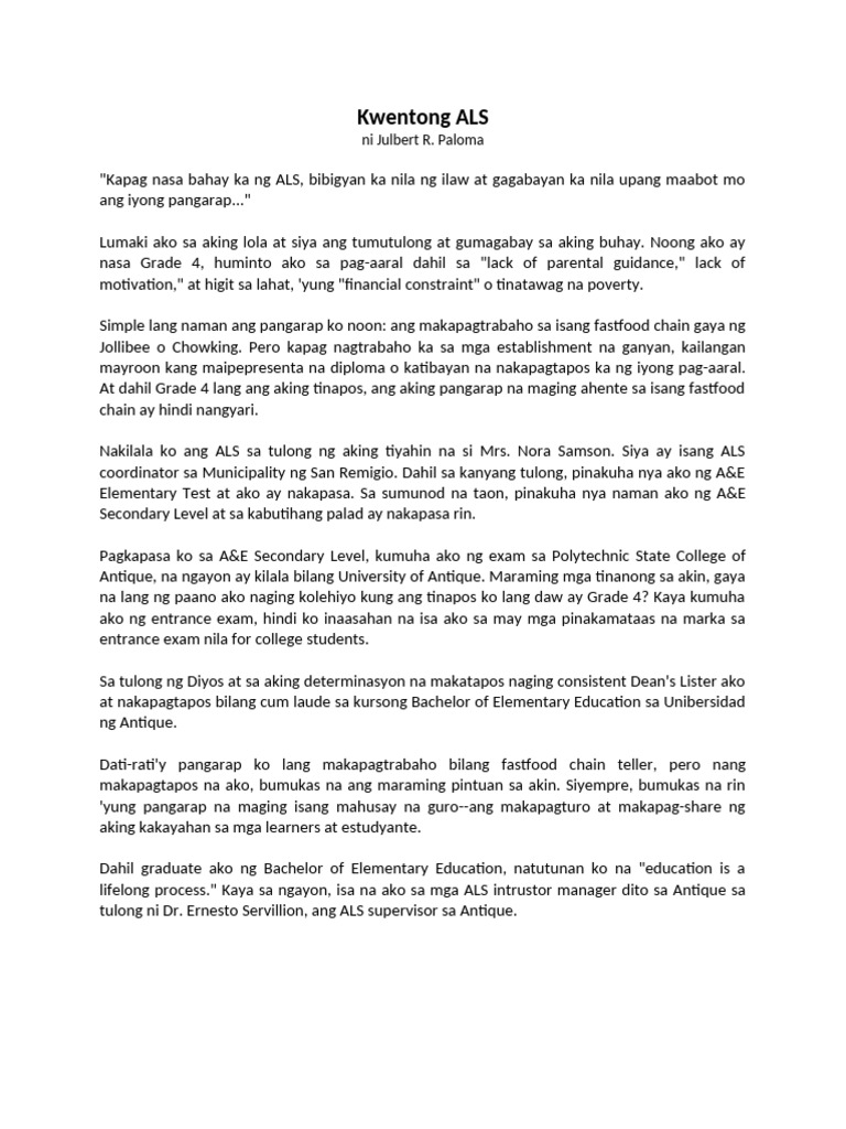 Kwentong ALS | PDF