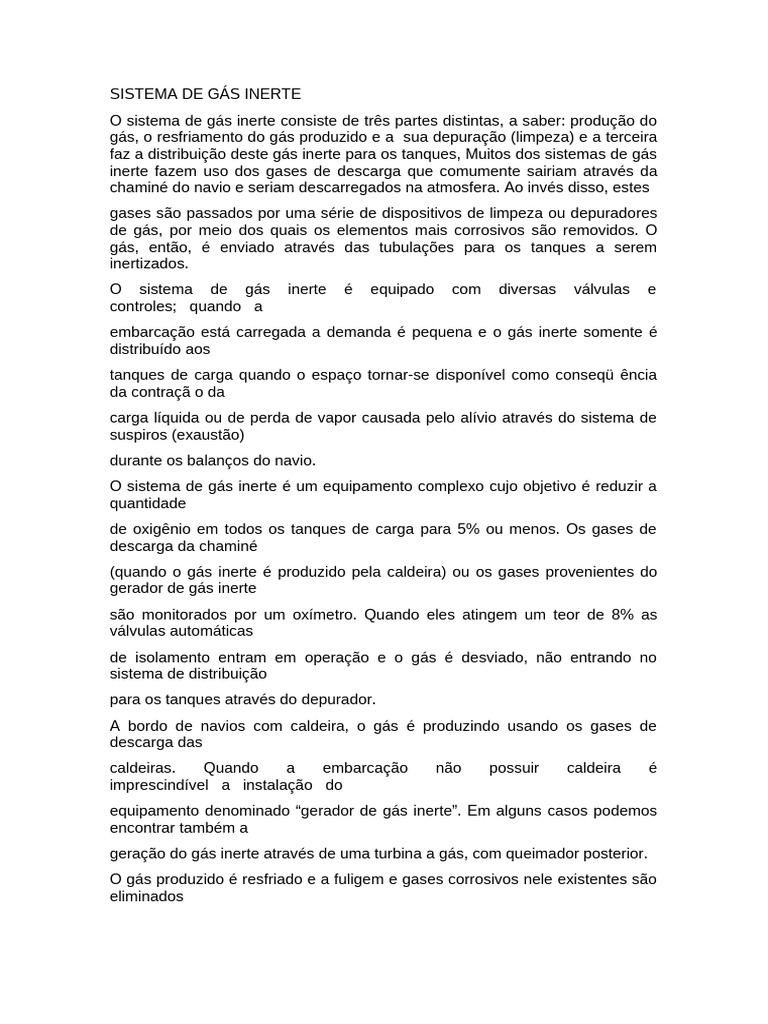 Sistema de Gás Inerte-Excelente | PDF | Gases | Água