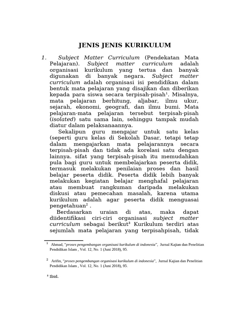 Jenis Jenis Kurikulum Syah M. Nabila Ayuning-1 | PDF